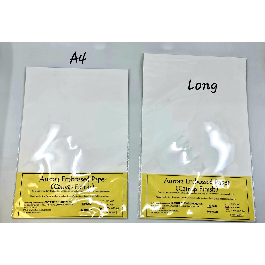 Specialty Paper - Embossed Canvas Paper (10 Sheets per pack) 180 gsm ...