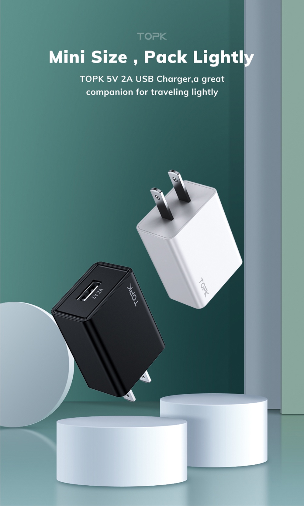 TOPK B25 10w Usb Charger Adapter Universal Mobile Phone Wall Chargers ...