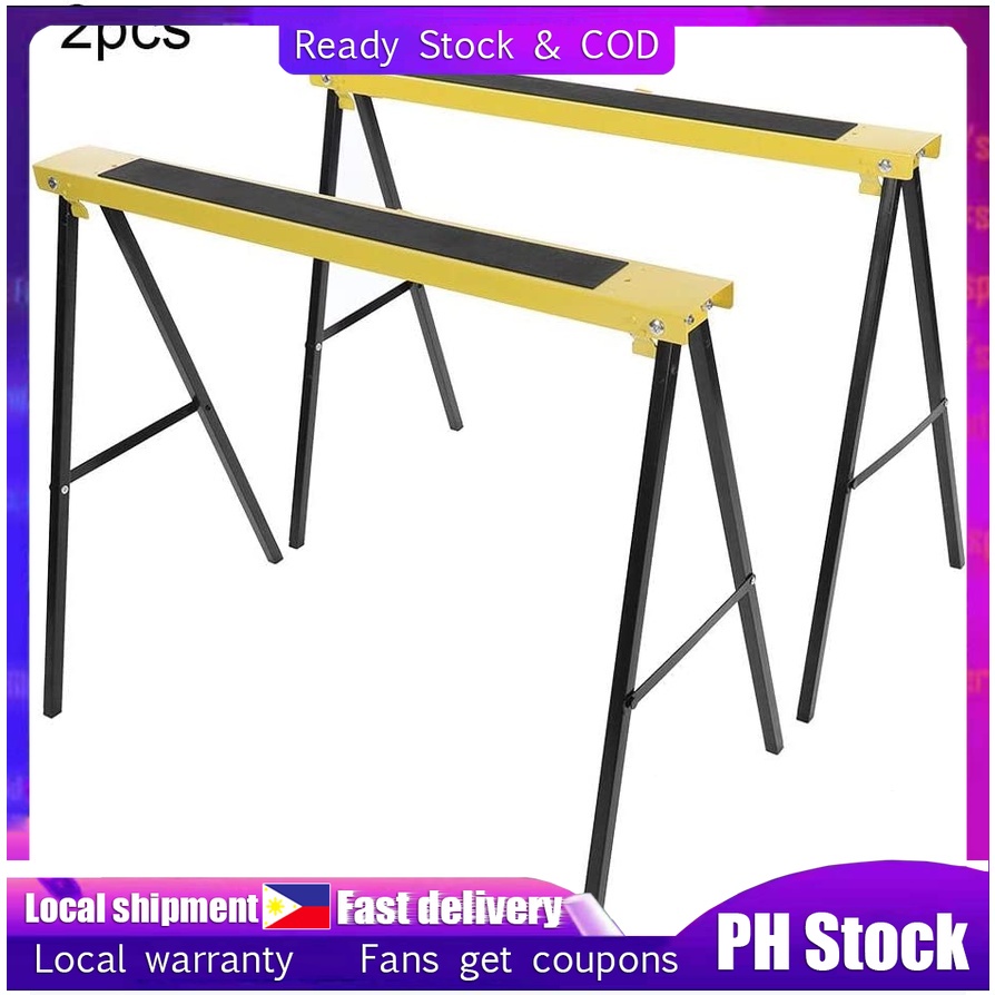 Portable Sawhorse 2 Pack Folding Heavy Duty Leg Stand Work Table ...