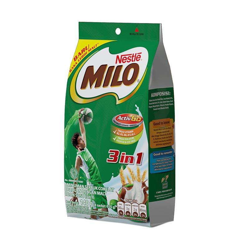 Milo 3 in 1 sachet contains 10 x 35 grams | Shopee Philippines