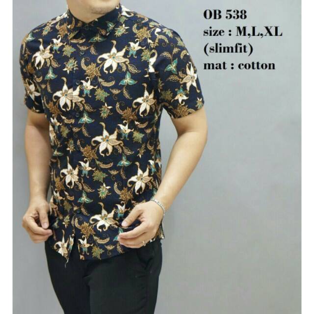 Ob 538 Batik Clothes Men Slim Fit Modern Cool Luxury | Shopee Philippines