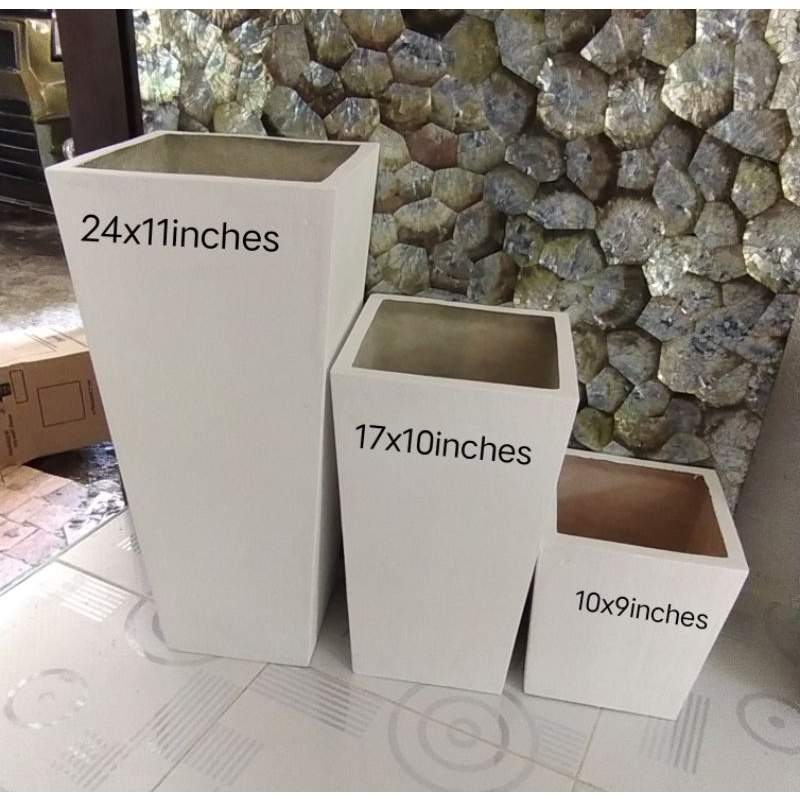 Rectangular pot made of fiber stonecast (FOR LARGE SIZE MAXIMUM OF 2 ...