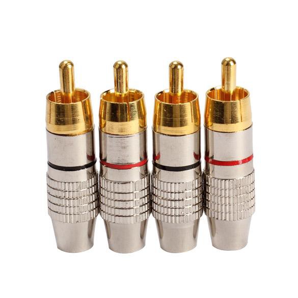 【Ready COD】4PCS RCA Plug Audio Video Locking Cable Connector Plug Titanize Connector #8Y ...