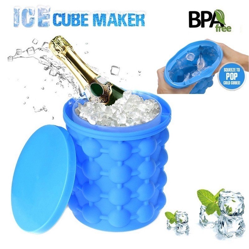 Sgmshop Ice Genie Silicone Ice Bucket Cube Maker Mold Tray Ice Cube ...
