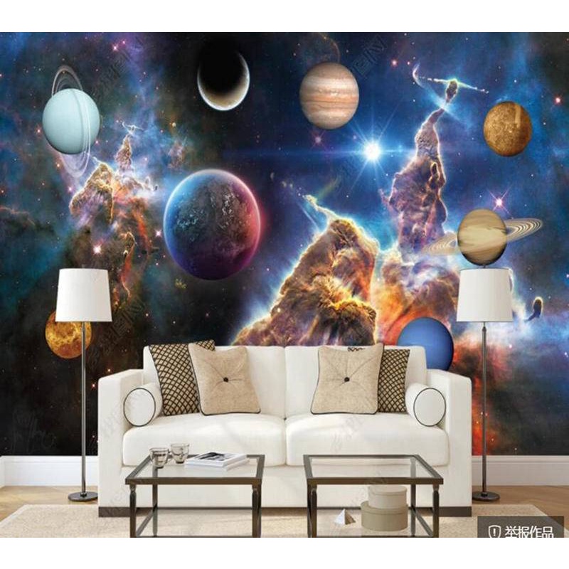 Papel De Parede The Eight Planets of the Galaxy in the Vast Universe 3D ...