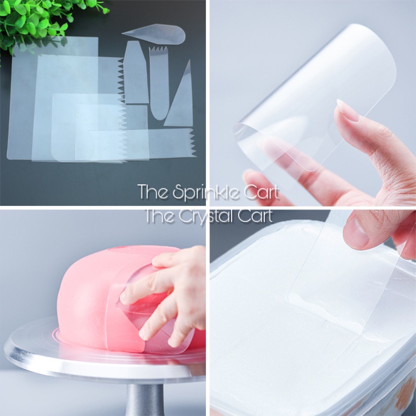 Transparent Plastic Cream Scrapers Flexible Pastry Cake Decoration Soft ...