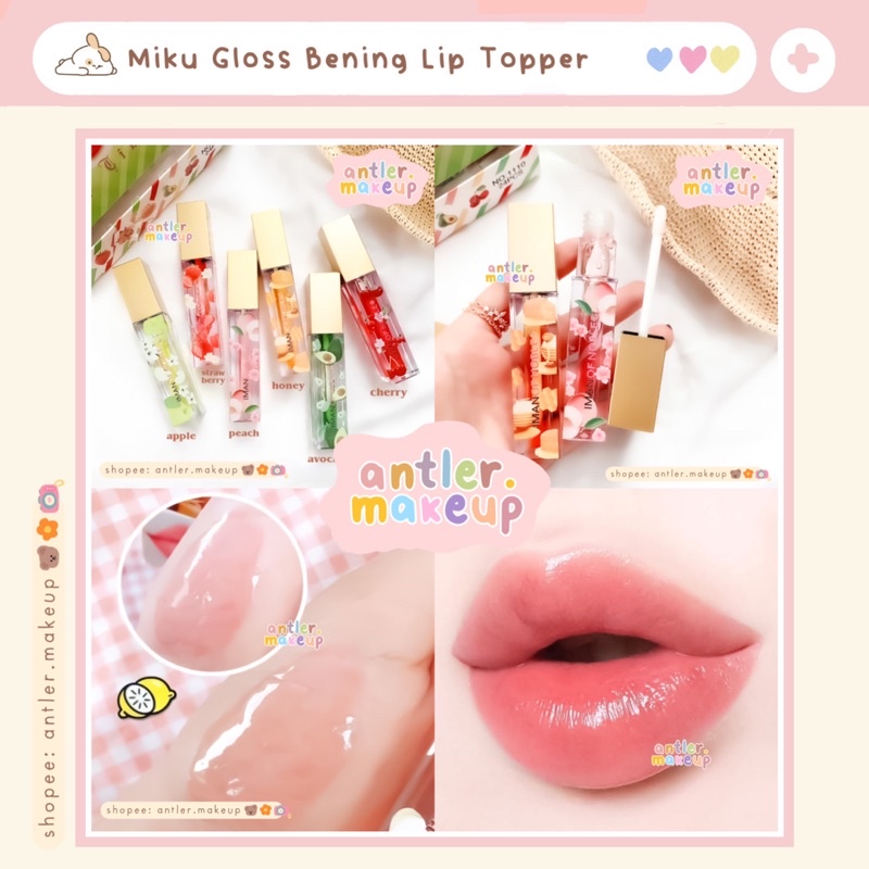 Miku Lip Gloss Clear Transparent Fruit Flavor Lip Topper | Shopee ...