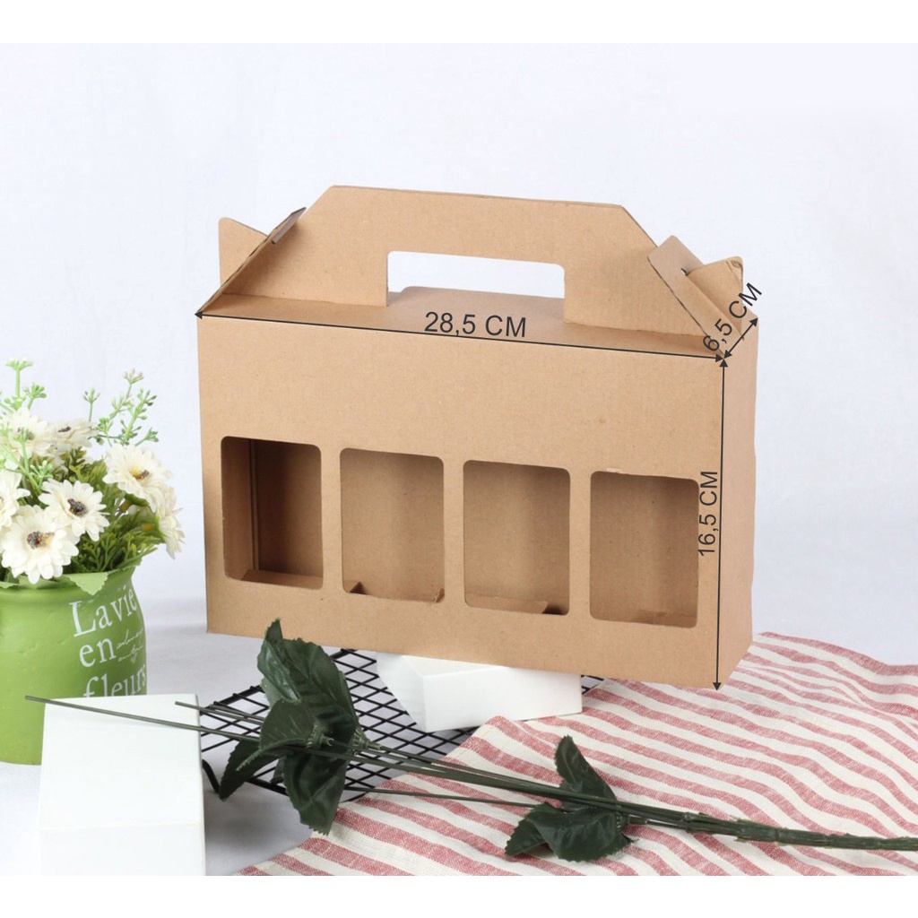 Tote cardboard bottle box 350 ml contains 4 packaging boxes, kale ...