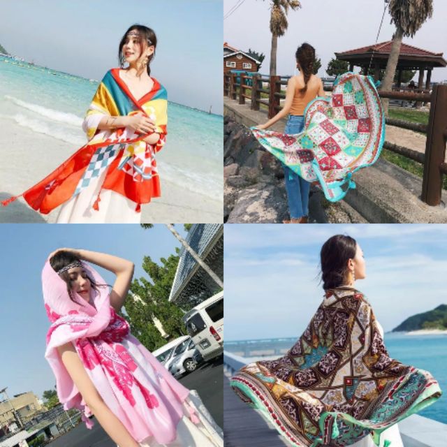 Bohemia fashion shawl Sarong Vacation Shawl Fashion Scarf Shawl Sarong ...