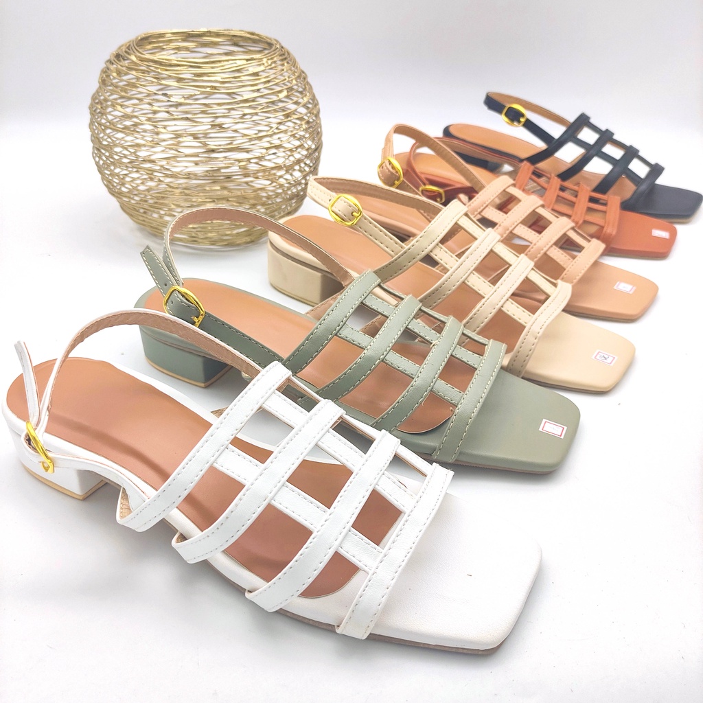 R&A704 1-Inch Square Toe Box Strap Block Heels w/ Adjustable Ankle ...