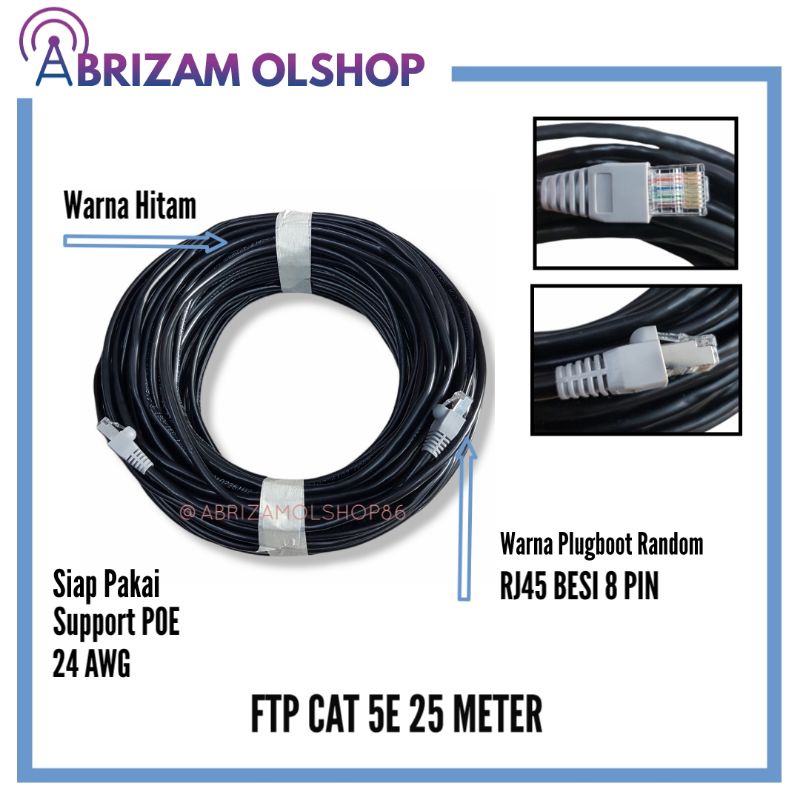 25M OUTDOOR CAT 5E FTP LAN CABLE (METER) READY TO USE | Shopee Philippines