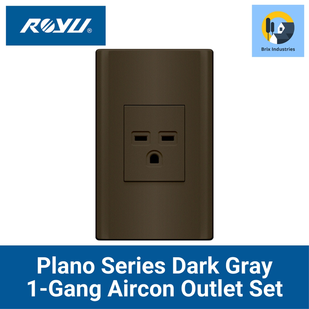 Royu Dark Gray Plano Series 1 Gang Aircon Outlet Set MD901/DG | Shopee ...