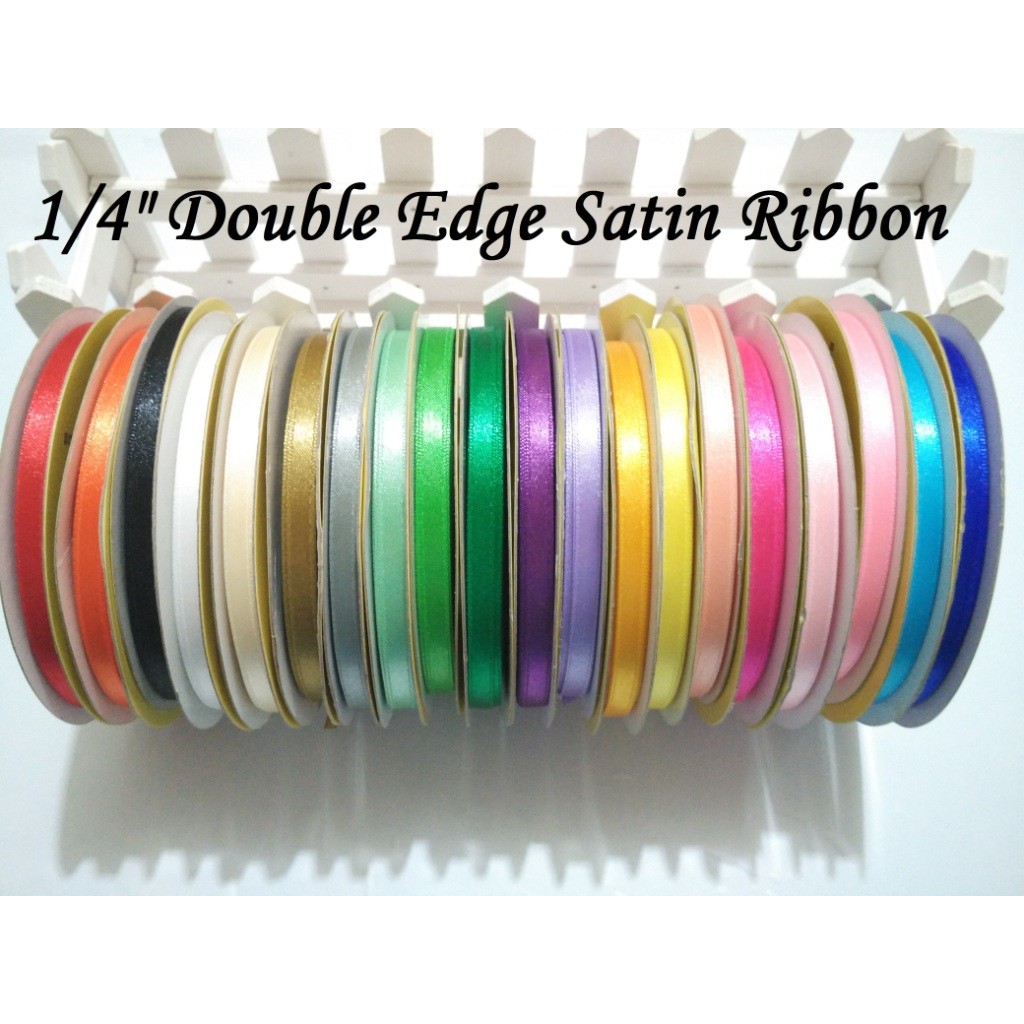 1/4 Double Edge Satin Ribbon Per Roll (50Y) | Shopee Philippines