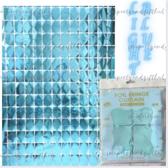 Square Metallic Foil Backdrop Curtain 2m Party Wedding Decorations ...