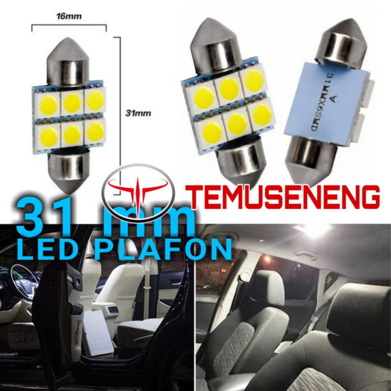Led Car Ceiling FESTON 31MM 6 SMD 12V FESTOON 6 Point Car PLAPON CABIN ...