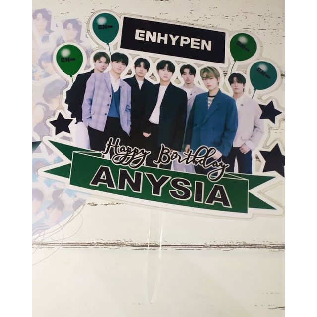 Customized Cake Topper Laminated Enhypen Theme with Handle | Shopee ...