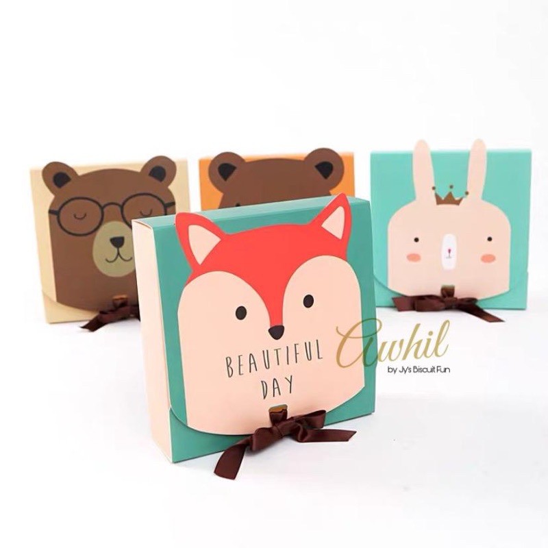 Cute Animal Printed Cardboard Box Box/Wedding/Birthday/Cookies Box ...