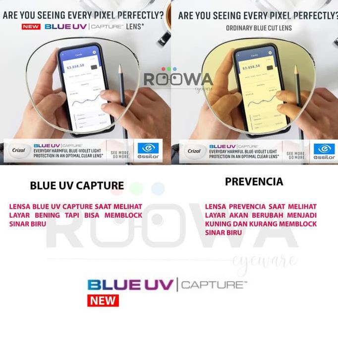 New Blue UV Capture 1.56 Easy & Sapphire Essilor Crizal Lens | Shopee ...