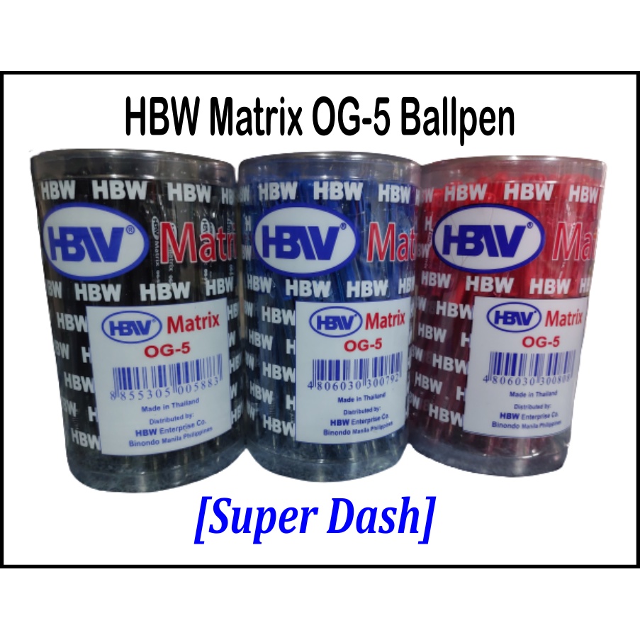 HBW Matrix OG-5 Retractable Ballpen [Black, Blue, Red][100% Original ...