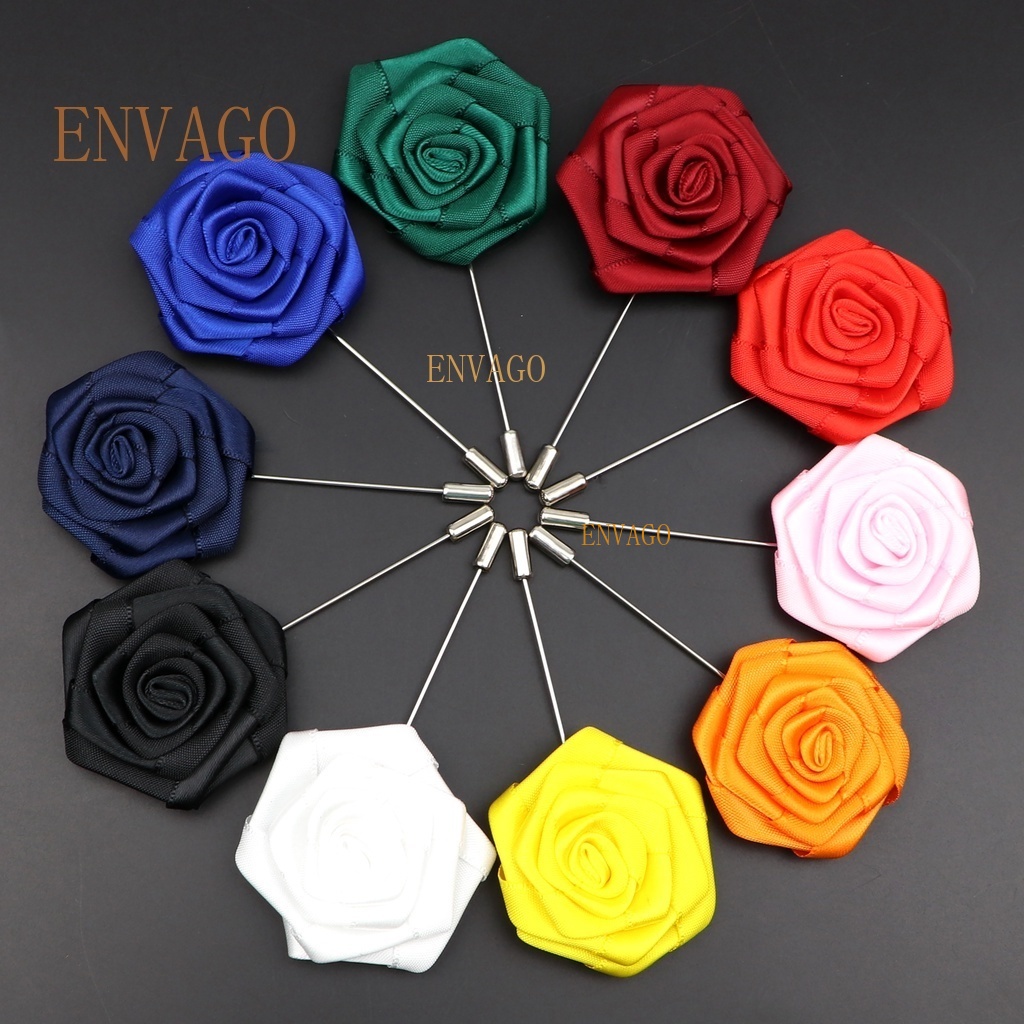 Bridegroom Wedding Brooches Men's Cloth Art Hand Made Rose Flower ...