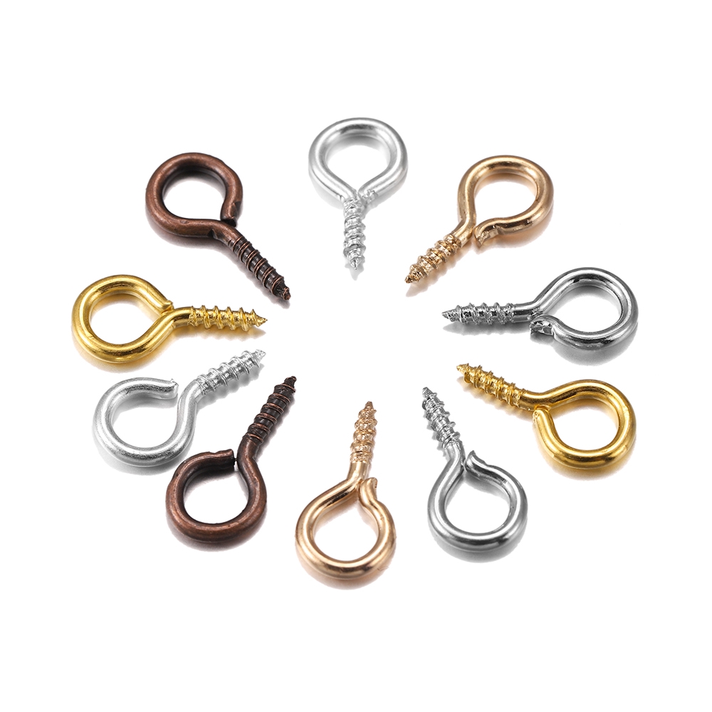 Mini Eye Pins Hooks Screw Threaded Clasps Hooks Jewelry Findings ...