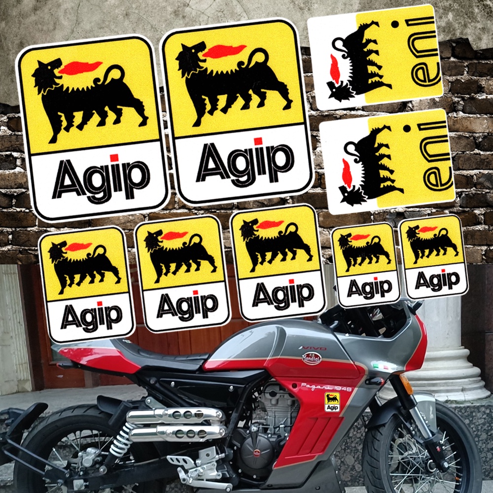 Agip Logo Sticker Reflective Motor Oil Helmet Motorcycle Stickers ...