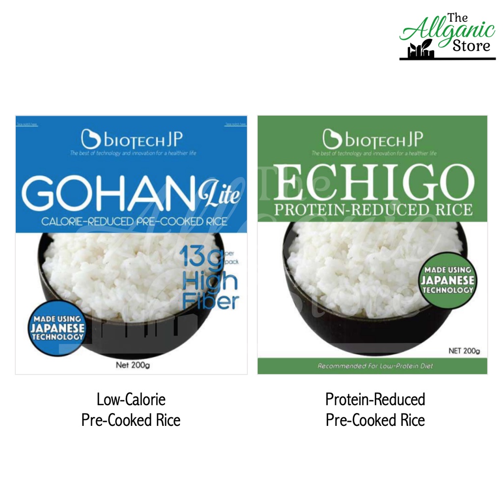 BIOTECHJP Gohan Lite Calorie-Reduced / Echigo Protein-Reduced Precooked ...