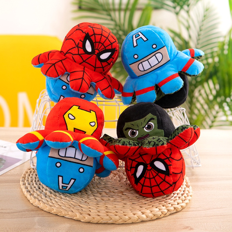 Flip Octopus Plush Toy Avengers Iron Man Captain America Hulk Spiderman ...