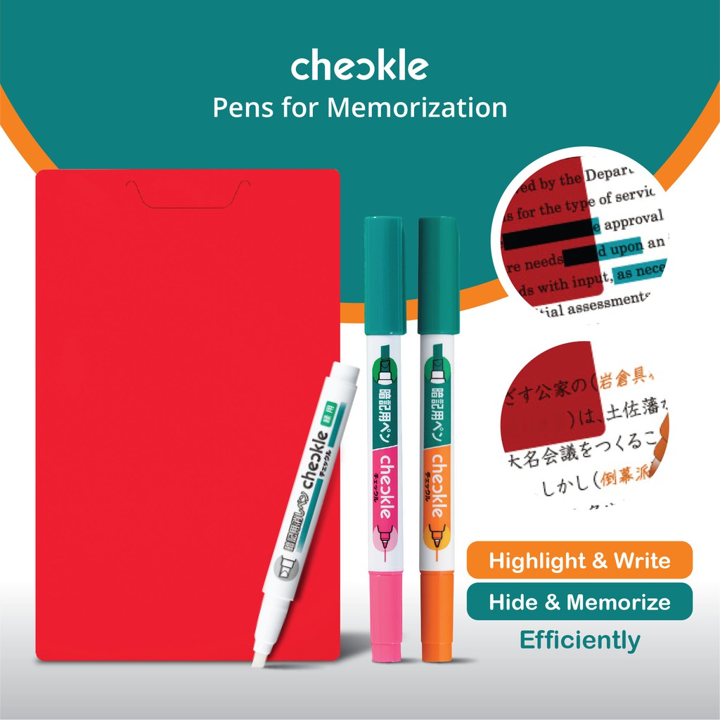 Kokuyo P-M120 Checkle Highlighter Pen with Erasable Pen Marker and ...
