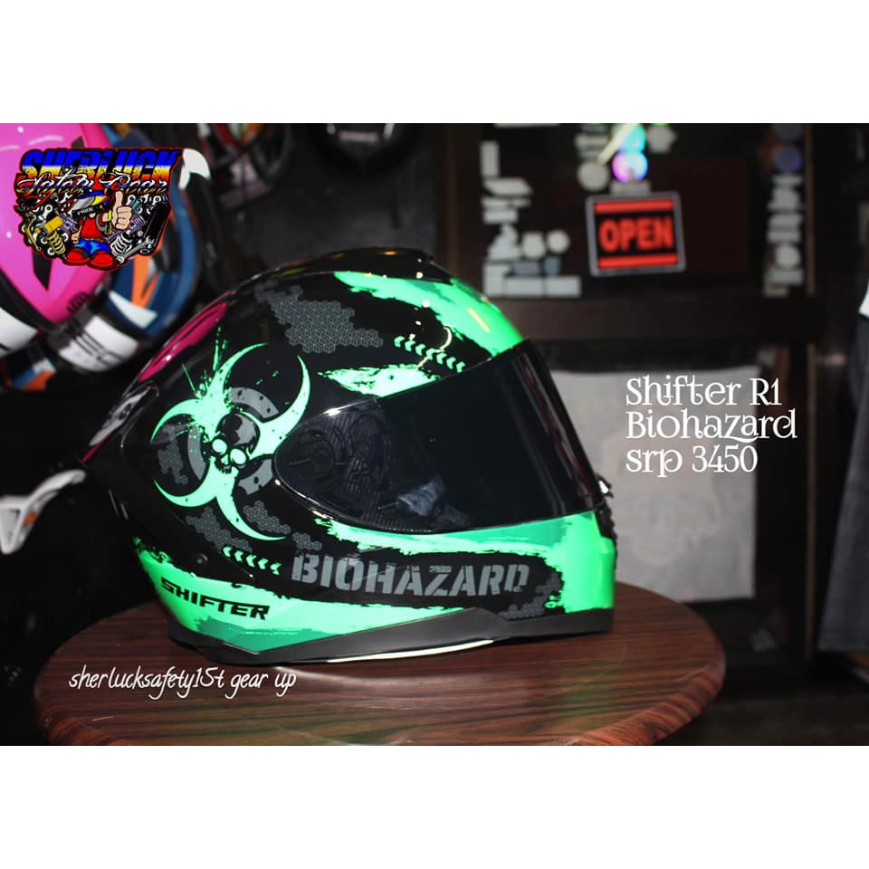 SHIFTER R1 BIOHAZARD FULL FACE- DUAL VISOR (FREE LENS) | Shopee Philippines