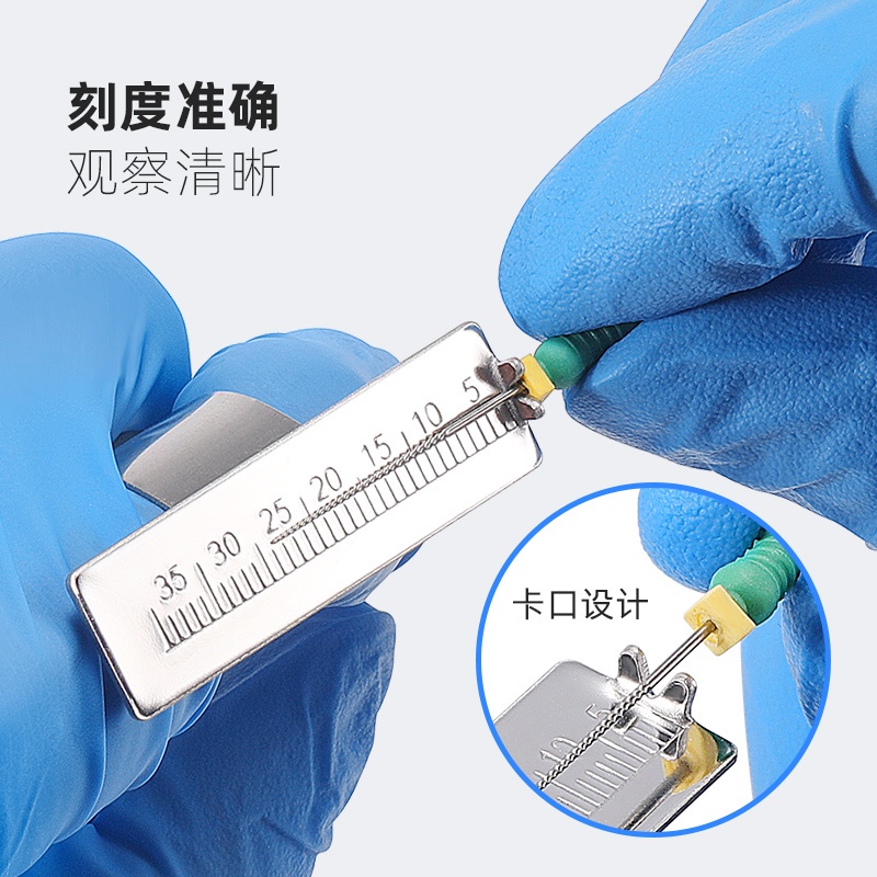 2 pcs Dental ring ruler stainless steel measuring ruler root canal ...