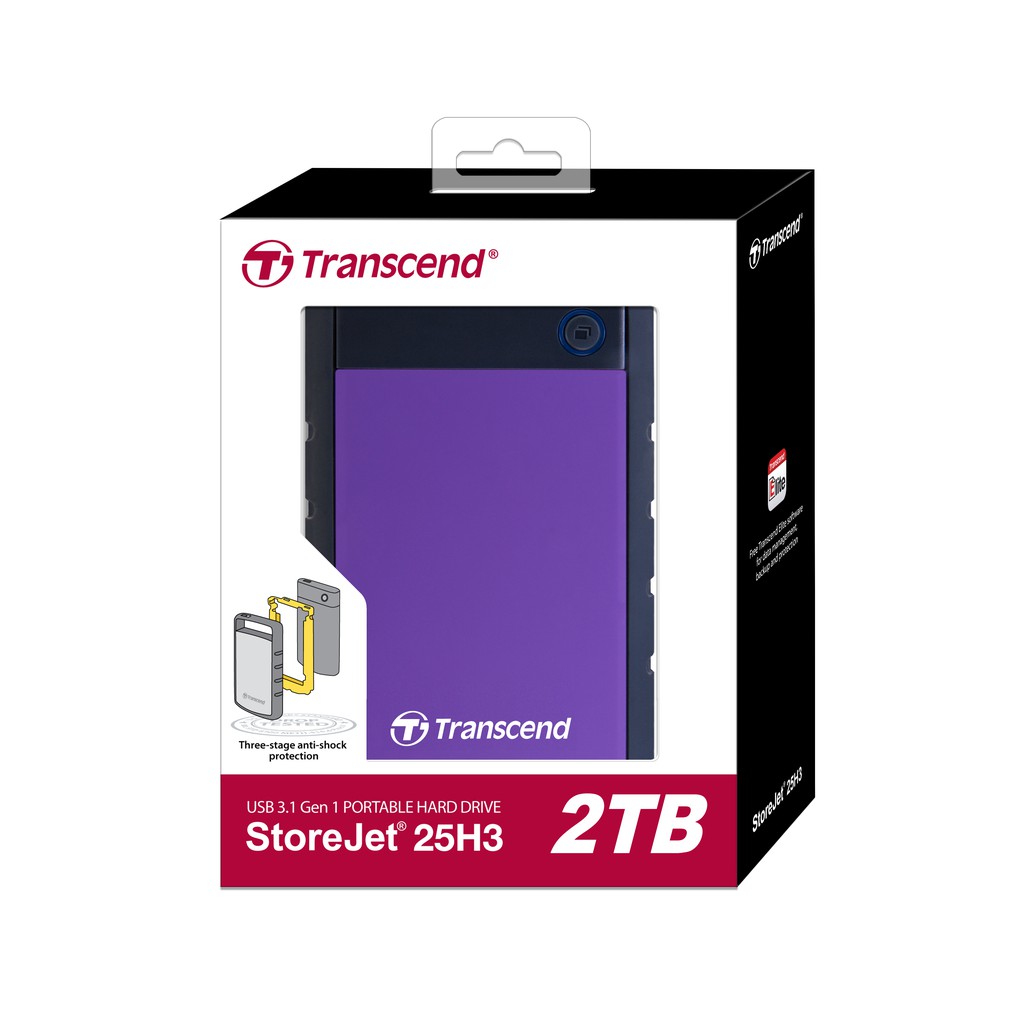 Transcend Anti-shock Portable Hard Drive StoreJet - 25H3 | 1T/2T/4T ...