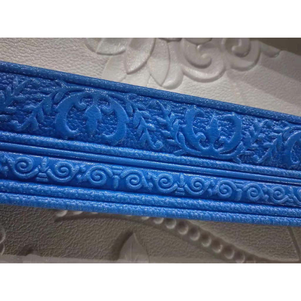 Side Line 3d Pattern Embossed Foam Skirting Wall Stickers Room