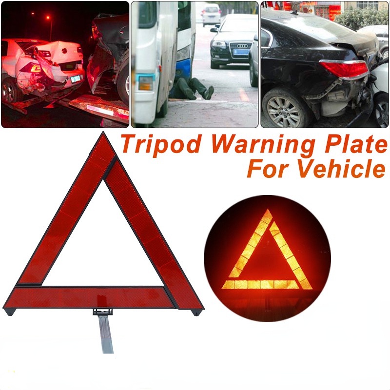 Car Breakdown Warning Triangle Reflective Hazard Folded Stop Sign ...