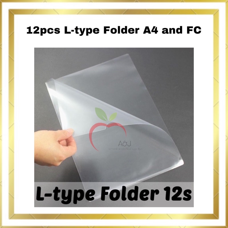 L-Type Folder 12pcs Clear/Transparent A4 and Long | Shopee Philippines