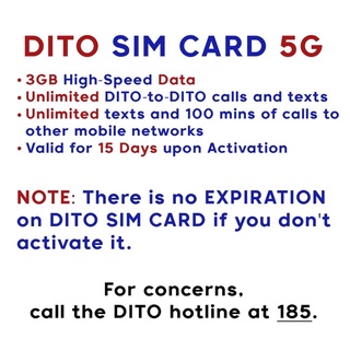 DITO SIM CARD 5G Network WITH 5gb Up 7gb 10Gb FREE+ 100Mins CALLTOALL ...