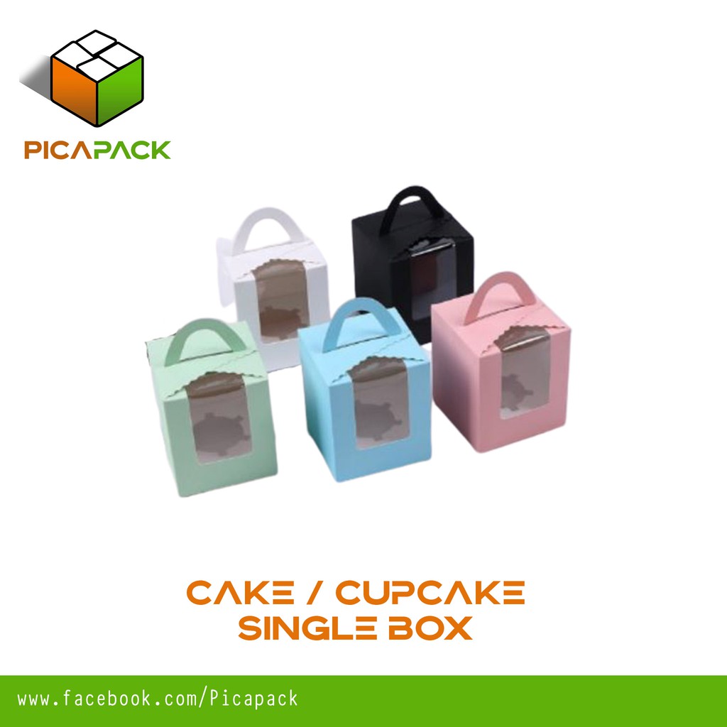 10pcs Single Cupcake Box cake packaging with handle Souvenir Gift ...