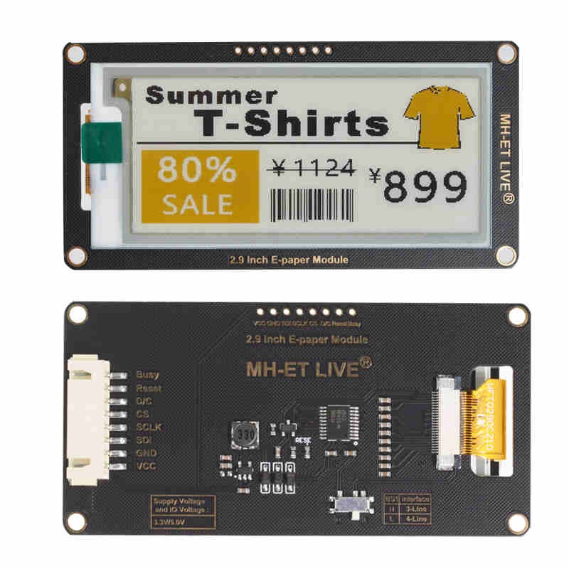 MH-ET LIVE 2.9 Inch Epaper Module E-Paper E-Ink EInk Display Screen SPI ...