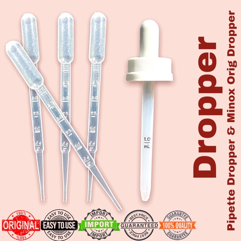 Pipette Dropper 3mL & Minox Orig Dropper, Disposable High Quality Multi ...