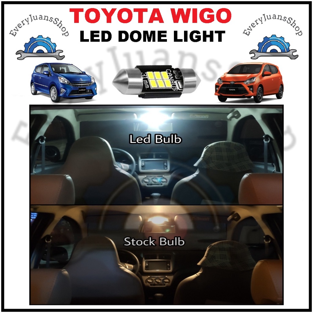 Toyota Wigo LED Dome Light Map Light Interior Light - 31mm Festoon Bulb ...