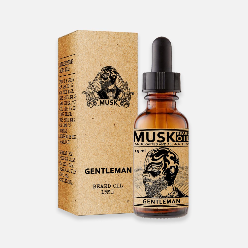 MUSK Gentleman Beard Oil, 15ml - Handcrafted & All-Natural - Cool Mint ...
