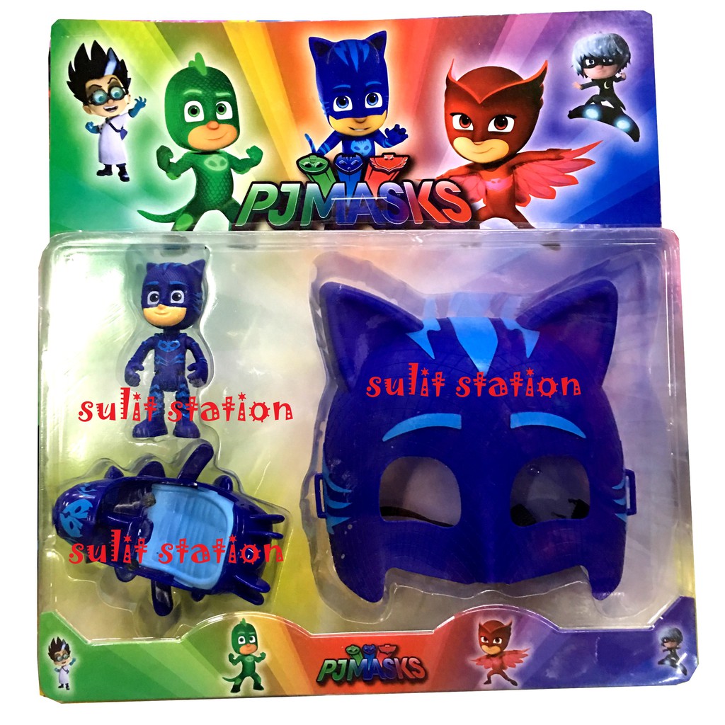 3in1 PJ MASKS CATBOY FACE MASK TOY FIGURES CAR CAKE TOPPER | Shopee ...