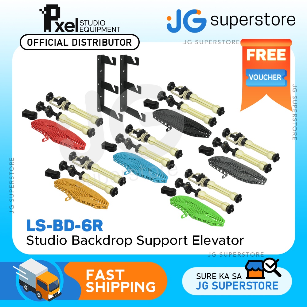 Pxel LS-BD-6R Photo Studio Backdrop Roller Wall Mount Mounting Manual Control Background Support ...