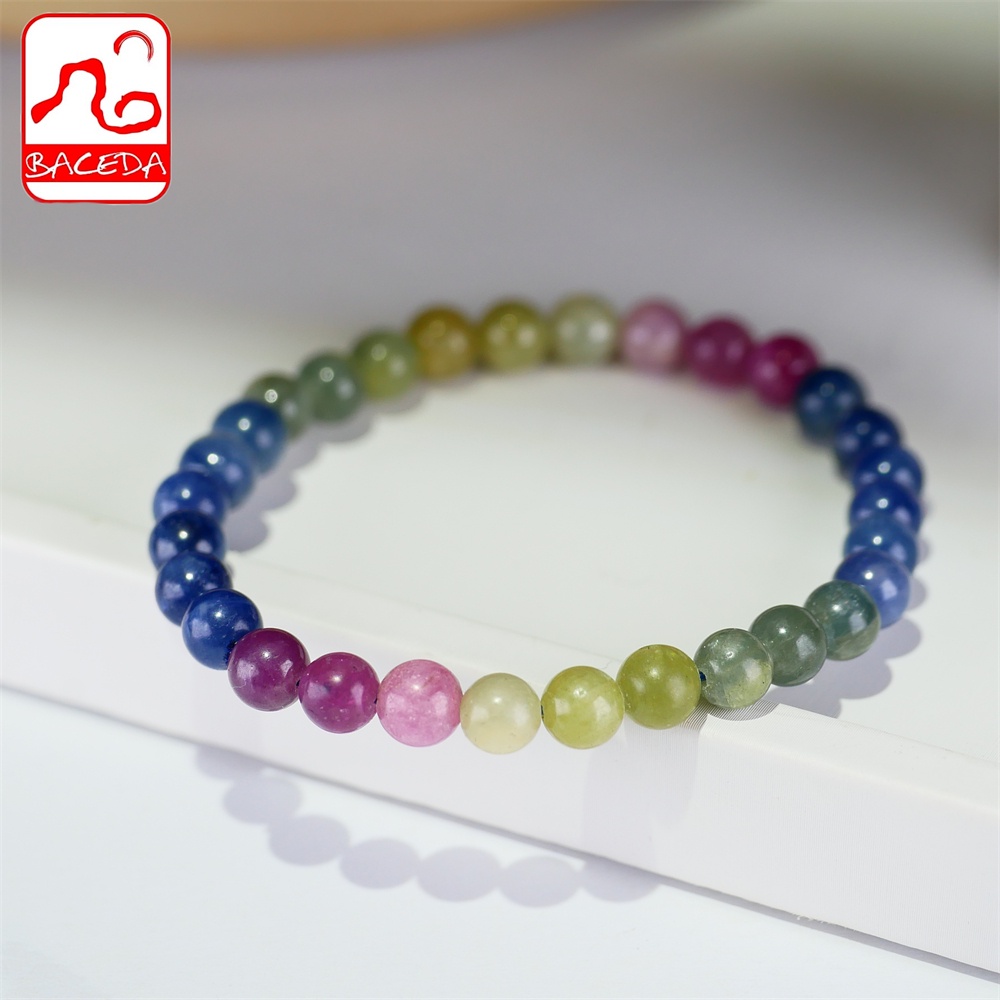 Baceda Natural Crystal HQ Natural Sapphire Stone of destiny Bracelet ...