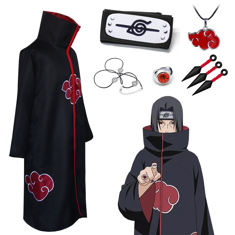 Costume Uchiha Itachi Akatsuki Cloak Cosplay Itachi Cape Cosplay Sasuke ...
