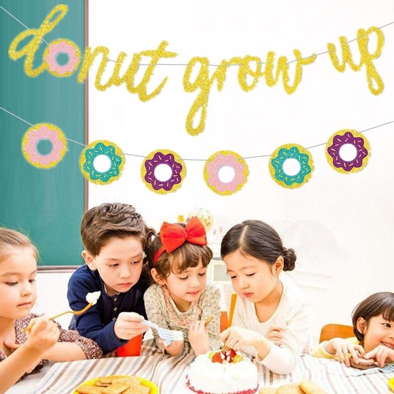 Donut Grow Up Birthday Party Decorations Party Supplies Paper Garland ...