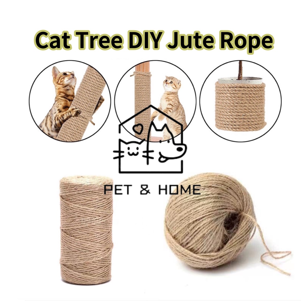 Natural Jute Rope DIY Cat Tree Hemp String Scratching Post | Shopee ...
