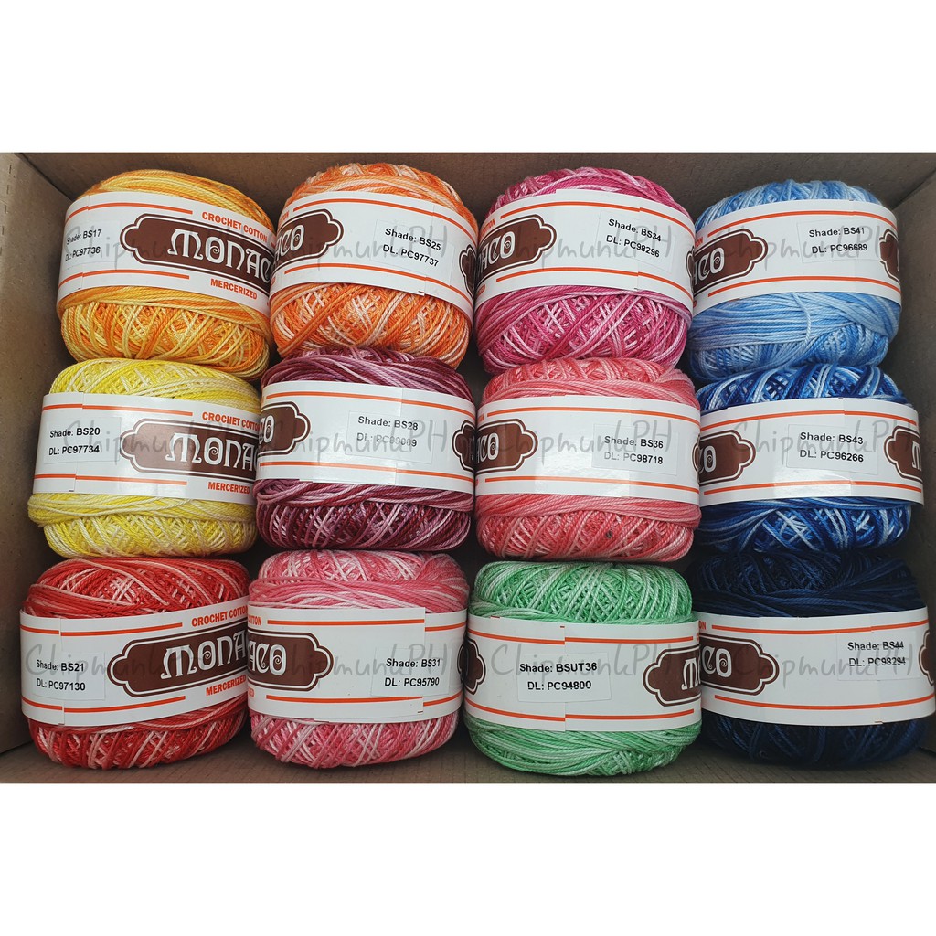 Monaco Mercerized Crochet Cotton 3 Ply [SHADED Set A] | Shopee Philippines