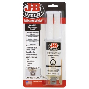 JB Weld Minute Weld Instant-Setting Clear Epoxy Adhesive Glue- 25ml ...