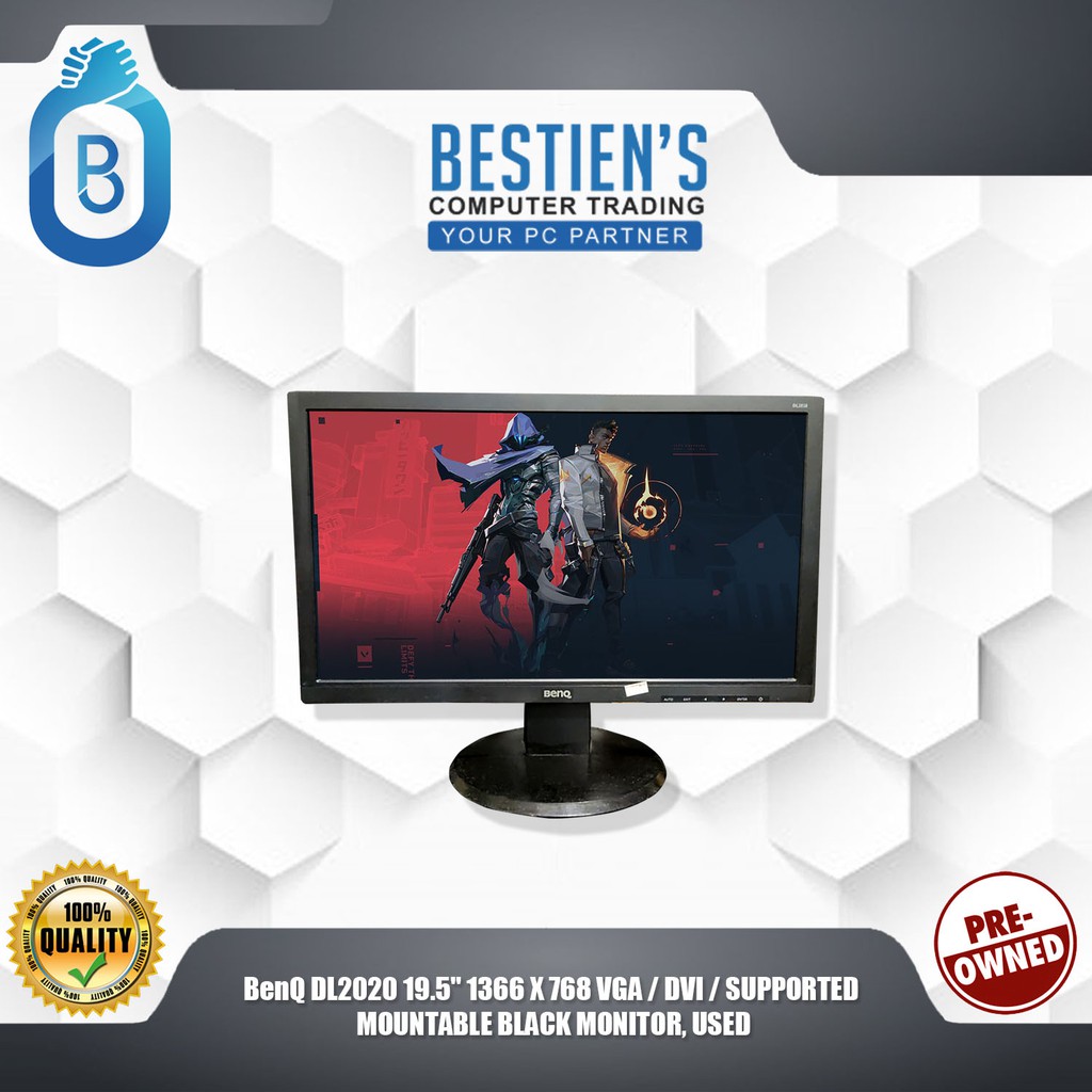 BenQ DL2020 19.5" 1366 X 768 VGA / DVI / SUPPORTED MOUNTABLE BLACK MONITOR, USED | Shopee ...
